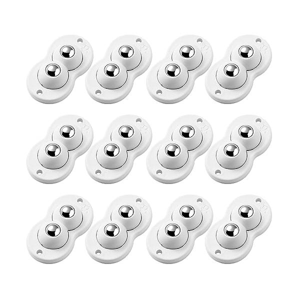 貼るだけキャスター キャスター 合計12枚 貼るだけ 冷蔵庫 キャスターゴミ箱 ボールキャスター ミニキャスター 360度回転 キャスター 粘着テープ式 収納ケース 家具 移動 ゴミ箱ホイール 小型 両面テープ 粘着テープ式キャスター ミニ...