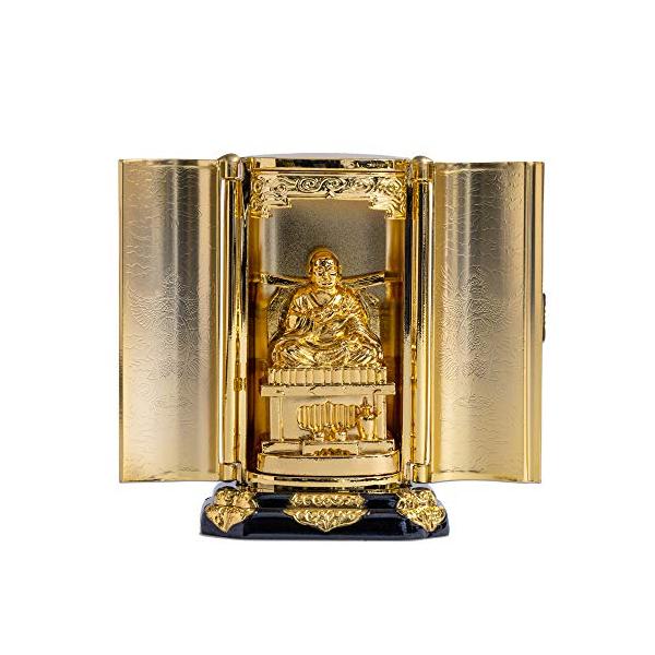 シリーズ：守護本尊 純金メッキ仕上げ 厨子入り　約10ｃｍ 小スペースでも仏像を祀れる厨子をお付けして本体サイズ：高さ9.7*幅6.5*奥行4.3cm 厨子 　重さ：470ｇ　 *仏像単体サイズ：高さ5.8*幅3.7*奥行2.3*身丈3.3...