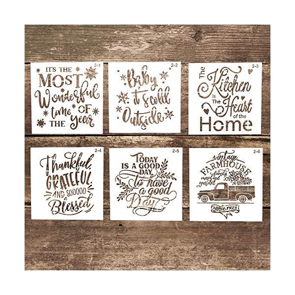 **サイズ:15*15cm/5.9*5.9インチ。**パッケージ内容: パッケージには6枚のステンシルが入っています。異なるパターンでデザインされ、十分な量で様々なパターンで毎日のDIYクラフトのニーズを満たします。**再利用可能な素材: ...