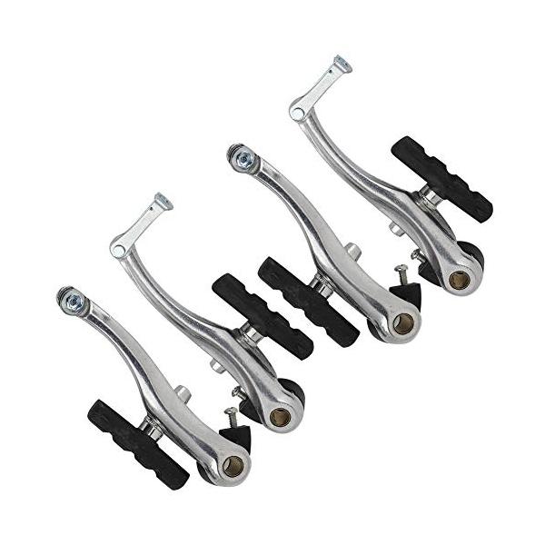 2個 自転車Vブレーキセット 自転車vブレーキ Vブレーキセット フロントリアVブレーキ バイクVブレーキ 自転車ブレーキ V型 自転車ブレーキセット アルミ合金 耐摩耗性 調整可能 取付簡単 緊急事態スポーツ&amp;アウトドア/自転車/...