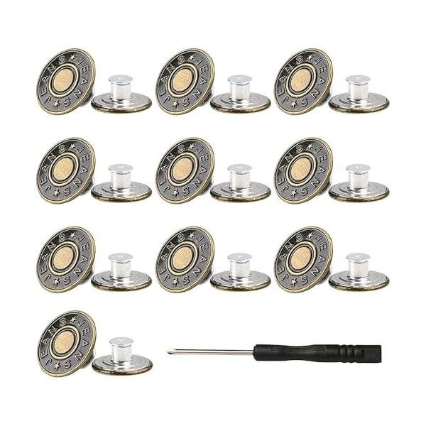 製品仕様 直径17mm、ジーンズボタン10個*専用ドライバー1本。 高品質の素材 ボタンピンは高品質の金属素材で作られており、丈夫で耐久性があり、耐腐食性があります。 指で押しても曲がったり壊れたりしません。 低コストで使用可能 専用ドライ...