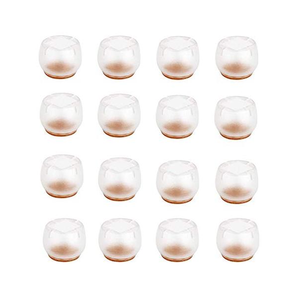16個入りパック、合計16個の透明デスクレッグキャップ色：透明で茶色;形状：ラウンド;素材：柔らかいシリコーンと髪の毛椅子のテーブル脚と床の両方を損傷から保護します、貼り付ける必要がなく、簡単にラップでき、簡単に脱落しませんキャップの底には...