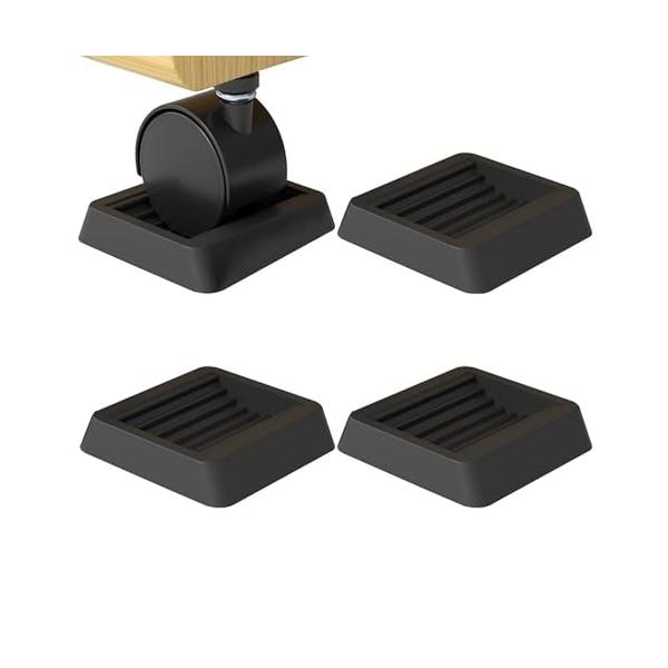 製品規格 ：製品サイズは約8*8*2 cm、製品重量は約34 g、黒4個入り。 幅広く適用 ：椅子、引き出しキャビネット、ベビーベッド、カートなどのキャスター付き家具の固定に適している。 設置しやすい ：製品を家具車輪の下に置くだけで家具を...