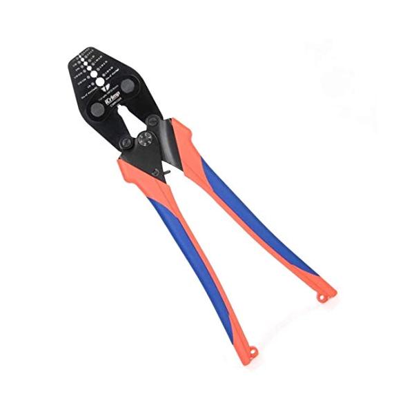 全長:340mm、 重さ:770g圧着能力 ワイヤー径 ：φ0.3〜0.5mm、φ0.5〜1.0mm、φ1.2mm、φ1.58〜2.0mm、φ2.38〜2.78mm、φ3.0〜3.5mm仕様：ラチェット省力機構、トグル機構特徴：(1)特殊ラ...