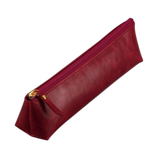 素材:表地*合皮 裏地*ポリエステル三角マチタイプ文房具・オフィス用品:事務用品:机上用品・文具収納:文具ケース・文具ホルダー:ペンケース