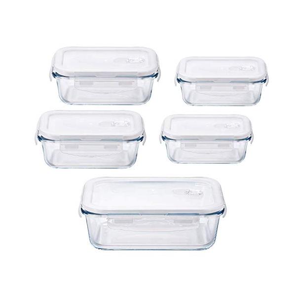 商品内容：レクタングル1000ml 1個、レクタングル600ml 2個、レクタングル400ml 2個 計5個セット本体サイズ：[レクタングル1000ml]最大約20.5*15.3*高さ約6.9cm、[レクタングル600ml]最大約17.8*...