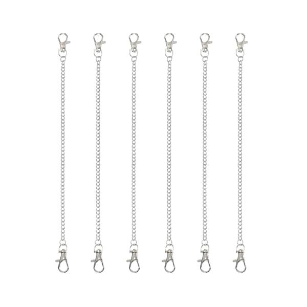 素材：ステンレススチール；カラー：シルバー；サイズ：30 cm x 5 mm / 0.98 ft x 0.2 インチ 縦x横 ；チェーンリンク長：7 mm / 0.28 インチ；フック長：35 mm / 1.38 インチ；単一耐荷重：2 k...