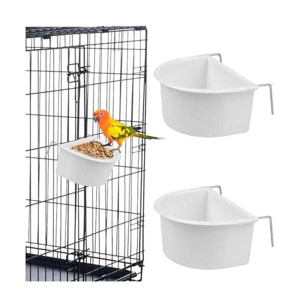 鳥かごフィーダー カバーはありませんので、内部を見るのに便利です。餌の状況がよくわかり、エサの容量も簡単に把握することができるます。鳥の衛生を効果的に維持することもできます。 素材 高品質のPP素材で作られ、安全で毒性がなく、頑丈で噛み付き...