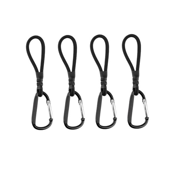 商品仕様 サイズ：16*3.5cm、ロープ直径：6cm；カラー：ブラック。4本セット 高品質材質 このストレッチコードフックはラテックス材料で作られており、摩耗に強く、変形や破断がしにくく、しかも防水で、長期使用を確保することができる。アウ...