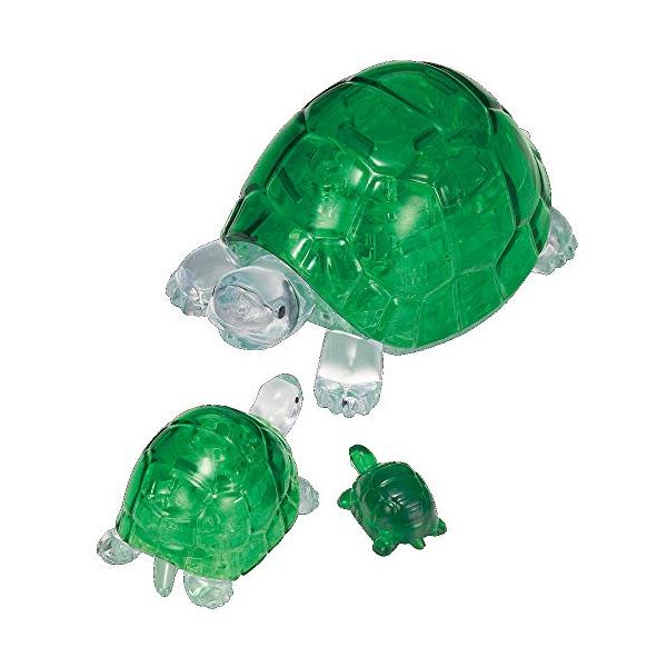 透明ピースを組み上げる立体ジグソーパズルかわいくて縁起のいいカメの親子が出来上がります 大中小の亀3匹セット*セット内容:パズルピース 親ガメ20個、センターポール2個、子ガメ13個、センターポール1個 、孫ガメ1個、組み立てキー1個、シー...