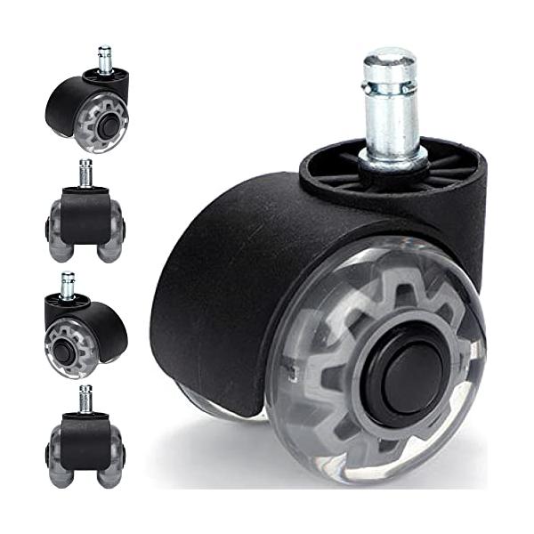 高品質な特製PUキャスター  床を傷つけずに滑らか移動  柔軟性のあるポリウレタン製でチェアマットの必要性がなくなります。360度回転可能、スムーズに回転し騒音が気になりません。 環境にも優しく、お手入れも簡単です ポリウレタンは非常に滑ら...