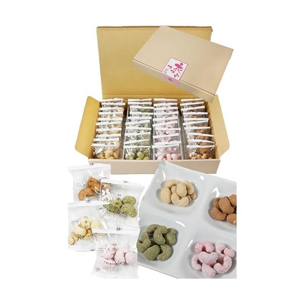 * 華やか４種の詰め合わせ 見た目にも華やかな４種類のカシューナッツのお菓子の詰め合わせです。カシューナッツに衣をまとわせ、焙煎して表面をカリッと仕上げました。味、色、香りにこだわった個包装のお菓子です。「さくら、チーズ、抹茶、メイプル」の...