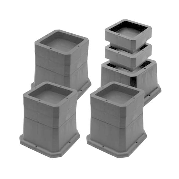 高耐久性 正方形、サイズ：11.8*10.2*9.2cm。5.2cm 7.7cm 10.2cmの3つの高さに調整可能。耐久性に優れた素材を使用し、最大1000kgまでの重さに対応します。 快適な生活のためのサポート 机や椅子の高さを調整する...