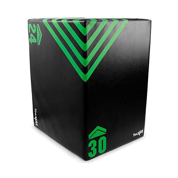 「仕様」サイズ : サイズ : 51cm*61cm*76cm。重量 : 7kg。高品質のフォームと耐久性のあるPVCカバーで作られている。荷重は159kg。「調整可能な設計」このプライオボックスは3 in 1タイプです。ボックスを回転させる...