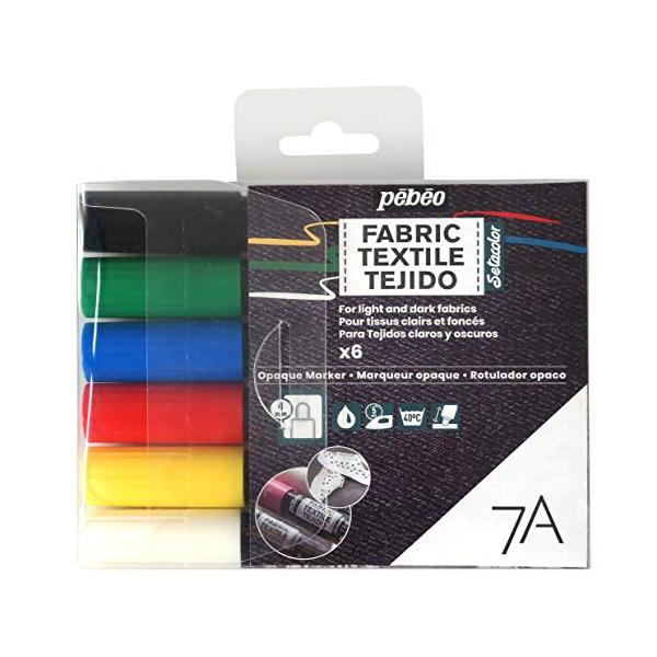 布用マーカー水性アクリルペイント不透明で濃色生地にも発色アイロン定着後は洗濯可塗布可能な素材：綿・シルク、麻・ポリエステル/綿混紡などホビー:手芸・画材:裁縫材料:布描き用ペン・絵具