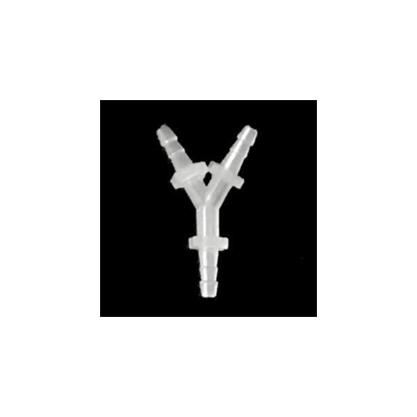 分岐後の2出口について テーパー部先端外径Φ6.5mm, テーパー部最大外径Φ7.4mm, 内径4.6*、 1入り口について テーパー部先端外径Φ10mm, テーパー部最大外径Φ11.8mm, 内径8.7*素材ＰＰ 半透明色 適合するチュー...