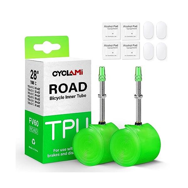 超軽量：自転車用インナーチューブの重量はわずか38gで、従来のブチルゴム製インナーチューブより約100g軽く、1組で200gの軽量化、自転車の負担を軽減し、乗り心地を軽くすることができます (商品詳細ページに取り付け動画あります)複数のタイ...