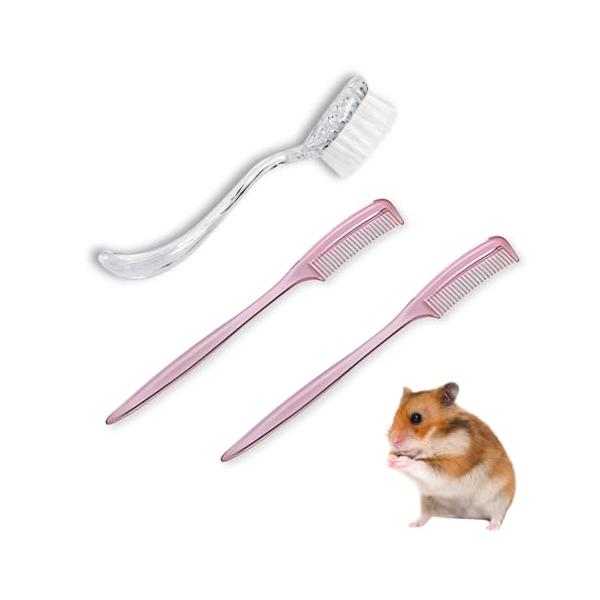 *ハムちゃん用のブラシ1本＆コーム2本のセットです***抜け毛の事前処理になるため毛球症の防止***ブラッシングやコーミングでスキンシップ効果***ハムちゃんのからだに触る機会が増えるため異変に気づきやすく健康管理しやすい***ブラシ部分が...