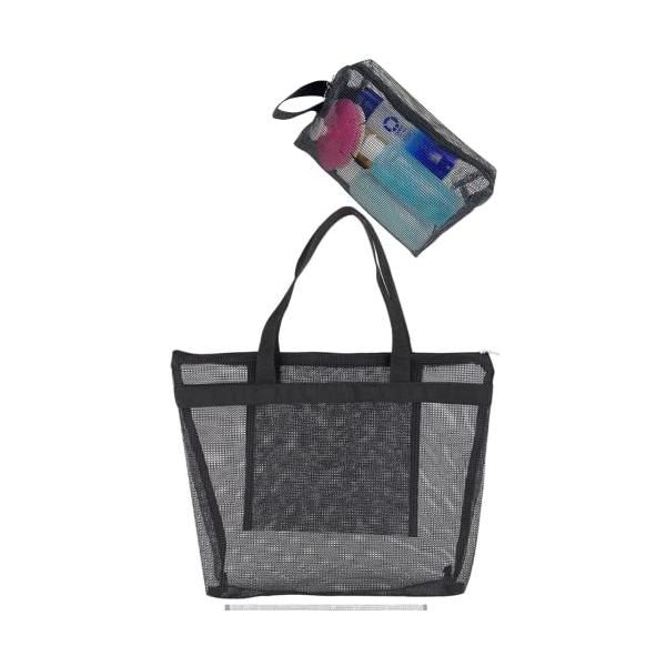 ブランド　trakvec 色　ブラック 材質　ナイロン 2点セット メッシュバッグ 大 小  お買い物、温泉、プール、ビーチ、スポーツ、アウトドア、キャンプ、旅行等多用途でお使い頂けるシンプルなデザインのバッグですスポーツ＆アウトドア:水泳...