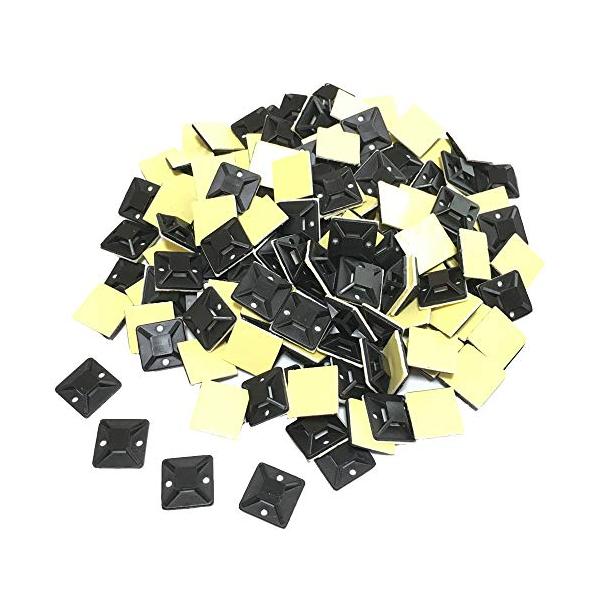 RedBeryl 選べる 結束バンド 用 タイマウントベース 粘着テープ 付 インシュロック 配線 固定 ケーブルタイ ベースナイロン結束バンド用タイマウントベース、配電盤内などのケーブル固定に最適。バラバラになりがちなケーブル、コードなど...