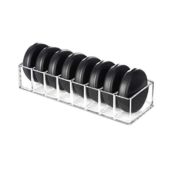 ８仕切りの化粧品・メイク小物収納ボックス アクリルケース アイシャドウ・口紅・パウダー・ブラッシュ / ブラッシャー等のメイク小物の収納に最適なサイズ設計のコスメケース。ジュエリー収納などにも使い方は色々。小物収納に便利なコスメ収納 クリア...