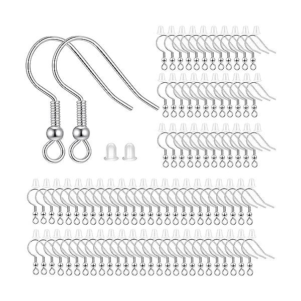 *アレルギー対応の安心素材：304メディカルステンレス製のイヤーフックは金属アレルギーを防ぎます。お肌に合わない場合は直ちに中止してください。高品質な素材で作られており、錆びにくく長持ちします。*簡単に手作りできるピアスフック：サイズは約1...