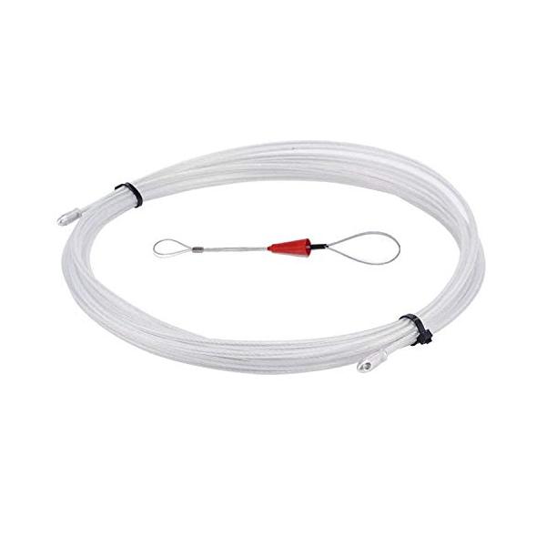 材質：ステンレス、ビニール；サイズ：長さ約12m；ロッド線径約3mm柔軟性を持ちつつも適度な硬度があり、取扱いが容易で、腰が強く押しに強い為、挿入が楽で配管でも良く通ります。CD管・PF管専用の通線ワイヤーです。スリムヘッドでスムーズに入線...