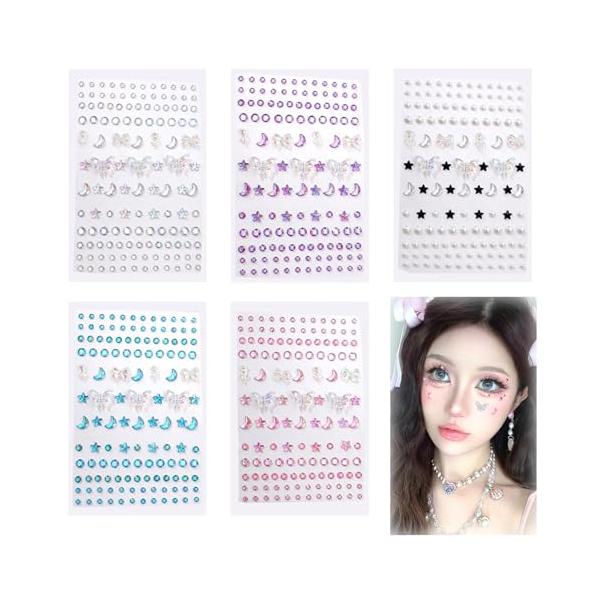 ラインストーン シール これらのラインストーンシールにはピンク、ブルー、パープル、ビビッドカラー、パール仕様、5種類のカラーをそろえました。光に当たってキラキラと輝き、さらに角度が違えば色も違って見え、より華やかな雰囲気が溢れて、まるで本物...