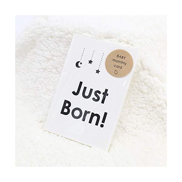 [メイドインたんたん] ベビーマンスリーカード 21枚セット 5歳まで design8 モノクロ 月齢フォト 月齢カード 成長記録に 記念日 出産祝いベビー＆マタニティ/出産祝い・ギフト・メモリアル/メモリアルグッズ/ベビーアルバム