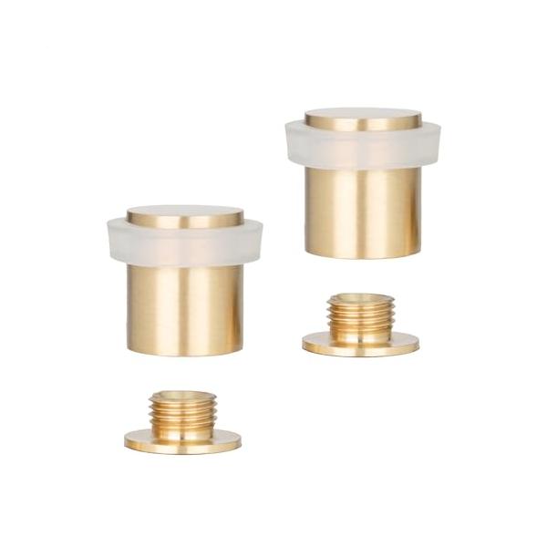 真鍮製ドアストッパー2個入り：ネジとネジ止め用プラグ付き。ドアや壁を保護し、ノックやガタつきを防ぎます。室内でも屋外でも、お部屋にぴったりの装飾ドアストッパーをお選びください。材質：真鍮製ドアストッパー、ダブルネジベース、丈夫で高品質なドア...