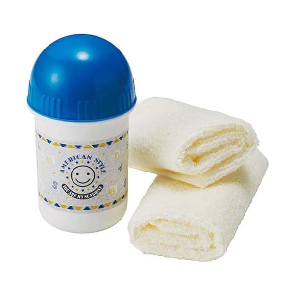 サイズ： ケース:約114*61*68mm、おしぼり:約200*200mm、材質： ケース・フタ*ポリプロピレン 抗菌加工 、おしぼり*綿100％、入数： ケース*1個入、おしぼり*2枚入、生産国：ケース*日本、おしぼり*ベトナムお弁当、ア...