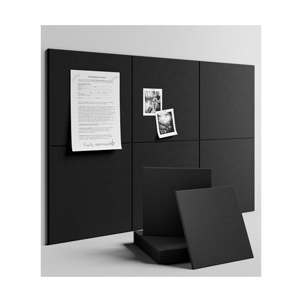 Fluxynara 掲示板 DIY セット 30*30cm のフェルト製掲示板 6 枚 厚さ 9mm が同梱。最大 90*60cm まで自由に拡張できるボードで、掲示板が必要なあらゆる場所に最適です。さらには、9mm の厚さが特長で、画鋲が...