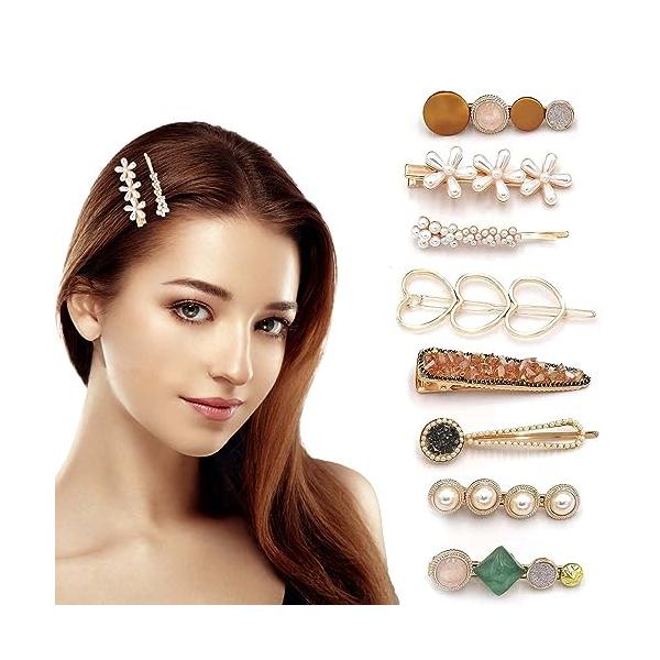 商品仕様 ヘアピンは8種類の異なる形とスタイルがあり、色んな髪形にもぴったり。華やかさと落ち着き感兼ね備えるパールで女性らしい気質を引き立てる、立体感あふれる上品でかわいいヘアクリップ です。日常的に使うとおしゃれでエレガントな印象になりま...