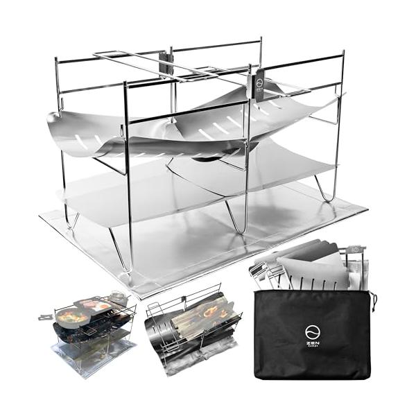 お読みください 遮熱シートは放射熱をカットするシートであり、飛び火から地面を保護する焚き火シートではないため、別途焚き火シートをご用意して焚き火をお楽しみください。 自然を傷付けない事を一番に考えた設計 ZEN Campsが開発に一年以上か...