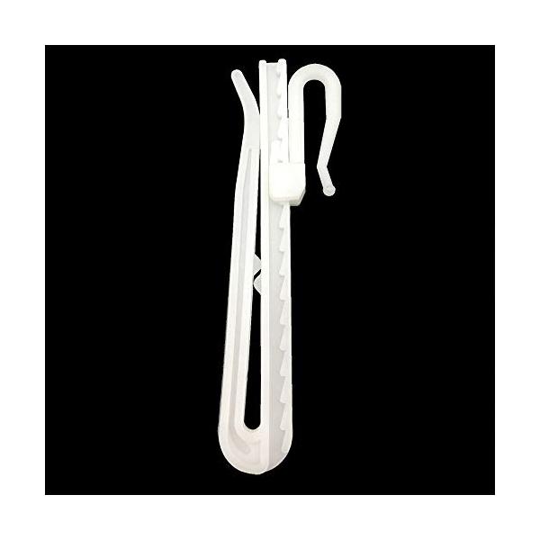 本物サイズ：芯地幅90mm　　素材：POMオーダーカーテン100mmにつき約8*10本　　 A・Bフック兼用 アジャスター式なのでサイズの微調整が可能　フック部分をカチカチと下へ下げて調節　 上へあげたい場合は一番下まで下げて抜いてから差し...