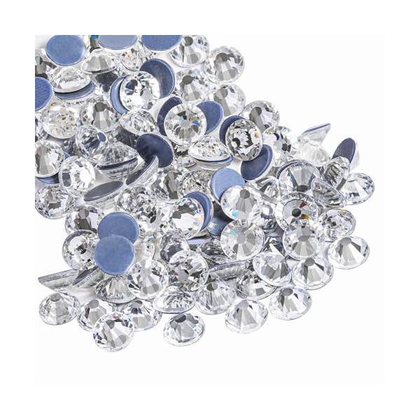 高品質：このホワイトラインストーンは高品質ガラス製で、完璧なカットが施されており、清潔でキラキラとした輝きがあります。容量：SS16ホットフィックスクリスタルラインストーン 1440ピース まとめ売り、サイズ：3.8*4.0mm、コスパの良...