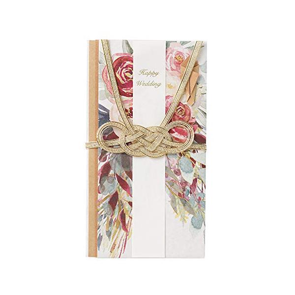 マルアイ ボタニカル金封 短冊2枚 Happy Wedding・壽  (レッド)文房具・オフィス用品/のし・冠婚葬祭用品/祝儀袋