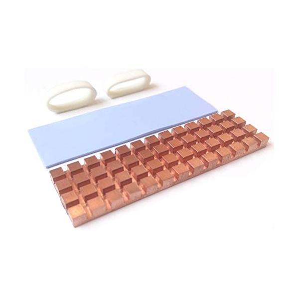 M.2 2280銅SSDヒートシンク冷却キット*シリコンサーマルパッド付き。M.2 SSD、NGFF SSD、NVME SSD、SSDなどに適用できます。ヒートシンクベース寸法:70mmx20mm/ 2.8フィート x 0.79フィート (...