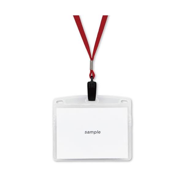 本体サイズ/W108*H94mm 中紙寸法 / W97mm*H69mm(特大サイズ) 紐 / 10mm*90cm(幅*全長)重量:18g(1枚あたり)紐色 : 赤 / 長さ調整、負荷がかかると紐が外れる安全装置付材質:再生PET(紐) 再生...