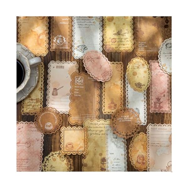 レトロなレース調の素材紙です。シンプルなヨーロッパ風デザインで、多様な形状があり、非常に上品かつ華やかな雰囲気を醸し出しています。本品には粘着性がございませんので、ご使用の際は接着剤で貼り付けてください。内容:6パックセット、合計60枚です...