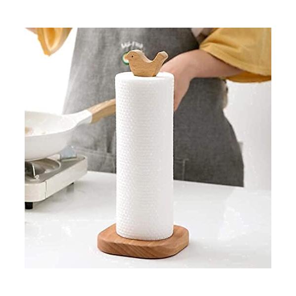 サイズ：高さ31cm、直径13cm　毎日使うキッチンペーパーを、すっきり収納するペーパーホルダーです。キッチンペーパーを見せて置きたくなるデザインです。省スペースで使いやすく、天然木のあたたかい木目で、ナチュラルな空間を演出します。材質：高...