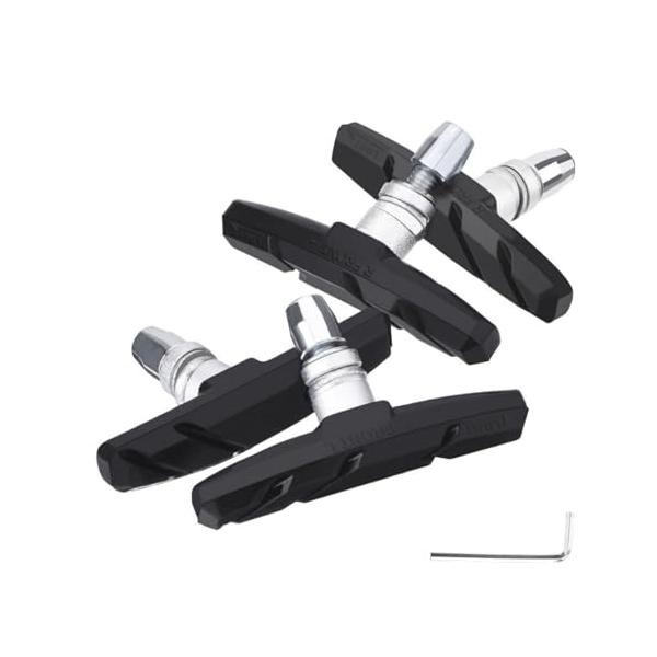 商品仕様 パッケージ内容：Vブレーキ*4、六角レンチ付き 。サイズ：70 mm。 材質 アップグレードされたゴム材質を採用し、より耐摩耗性、色落ちせず、車輪を傷つけない。 全天候対応 ブレーキ面に排水機能を備えております。全天候型ですので雨...