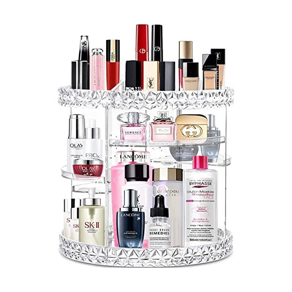 * 360*回転式メイクアップオーガナイザー このメイクアップオーガナイザーボックスは安定した回転ベースを持っているため、360*静かにスムーズに回転し、数秒で簡単に化粧品を取り出すことができます。バニティに最適なメイクアップオーガナイザー...