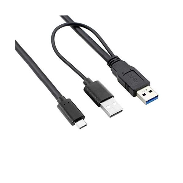 ノートパソコンとハードディスクに対応。2つのUSBオスコネクタ。1つはUSB3.0電源とデータ用、もう1つはUSB2.0電源専用です。PCや外付けハードドライブなどの2つのUSBポートから電力を取ることができます。USB-Cデバイス1台をP...