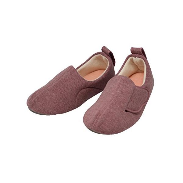 Lサイズ 23.5*24.5cmカラー：紫表：綿100％　内：ポリエステル75％、綿25％　底材：合成皮革重さ(片方Lサイズの場合)：約90g足囲：3*7E相当ドラッグストア:シニアサポート・介護:移動・歩行支援:リハビリ靴・介護靴