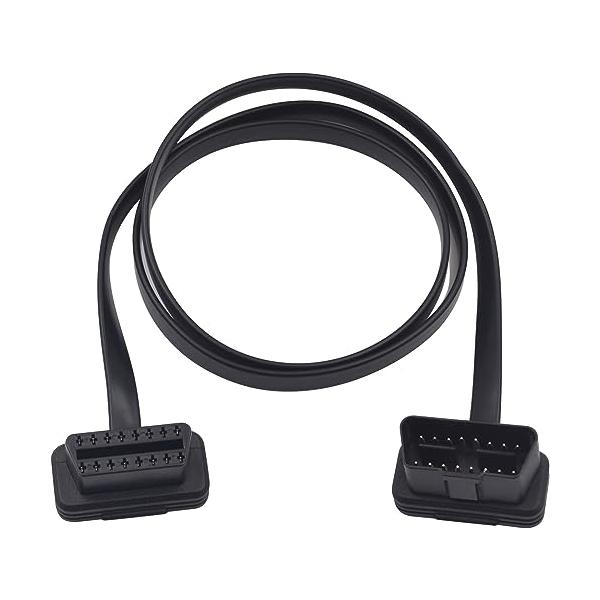 16ピンOBD2延長ケーブルは、OBD2メス形からオス形のアダプターヘッドの面タイプ延長ケーブルで、2フィートの長さで、フラットで低いプロフィールを持っています。16ピンOBDIIケーブルアダプターは、高温に耐えるために作られた全銅線製で、...