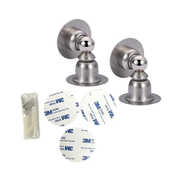 * 室内ドアや玄関ドアに使用できる便利なドアストッパー  ドアの固定はもちろん、開閉時の衝撃を吸収してくれるマグネットドアストッパーです。 受け部分に内蔵されているコイルバネで、ドアを開けた際の衝撃をしっかり吸収  隣接されている壁の傷防止...