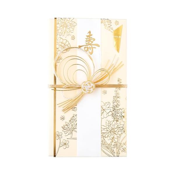 新しい門出のお祝いにぴったりの祝儀袋です。 用途 婚礼用  金額の目安 1万円*10万円くらいまで「百花」華やかな満開の花々のデザインです。 カラー クリーム  サイズ 105*185mm セット内容 「Happy Wedding」・「壽」...