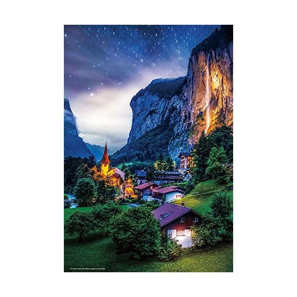 行ってみたい世界の風景。ジグソーパズルで旅気分 満天の星々と岩肌を流れ落ちるダイナミックで美しい滝が幻想的な、ラウターブルンネンおもちゃ:パズル:ジグソーパズル