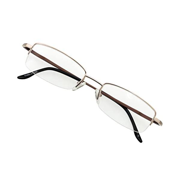 眼鏡の下部に枠が無いナイロールタイプの細くて軽いおしゃれな老眼鏡です。 レンズは明るく歪の少ない薄型非球面レンズを採用しています。 * 顔幅/ 140mm　　* つるの長さ/ 135mm　　* レンズサイズ/ たて28mm x よこ52ｍｍ...